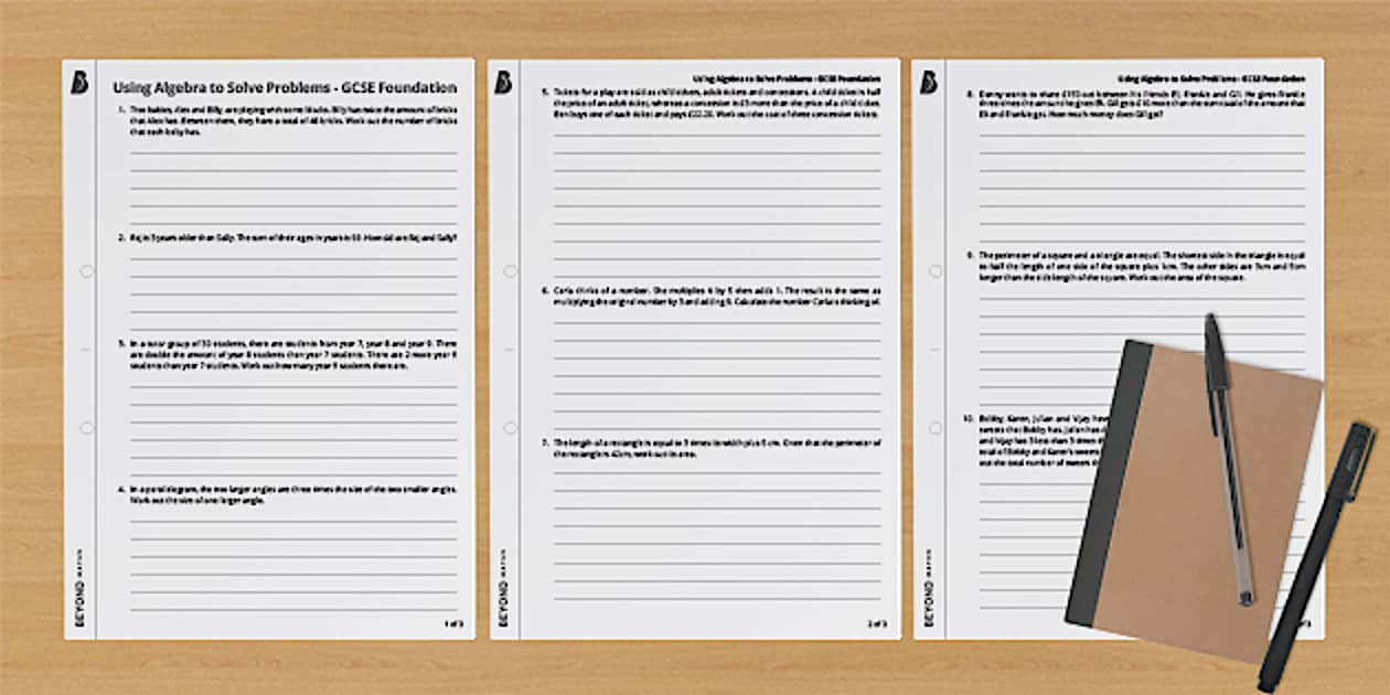 👉 Algebra Problem Solving Worksheet | KS4 Maths | Beyond