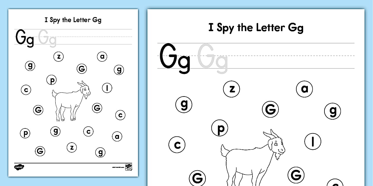I Spy the Letter Gg Letter Recognition Activity for PreK-K