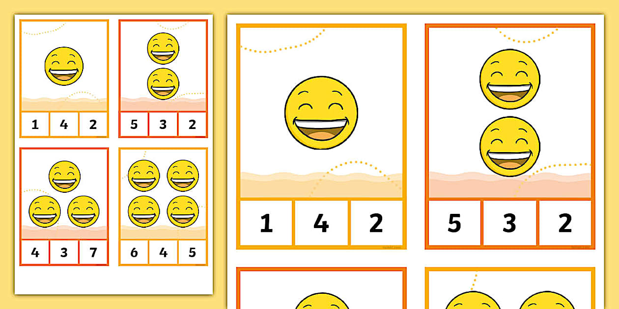 World Smile Day Counting Clip Cards (teacher made) - Twinkl