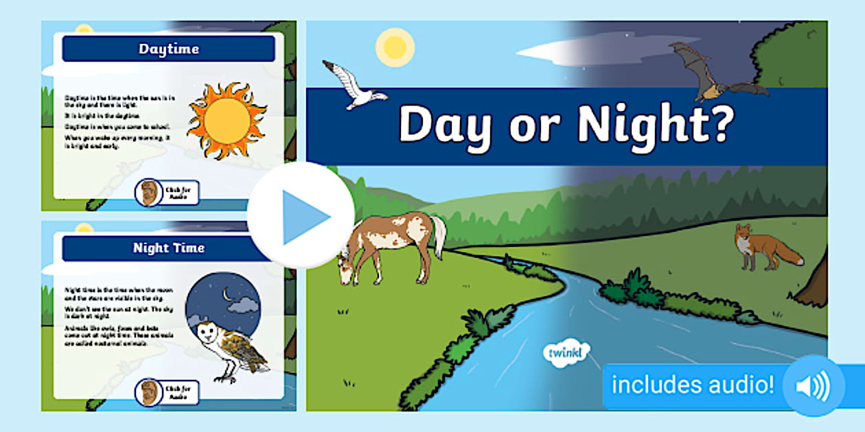 Day and Night Sorting Audio PowerPoint (teacher made)