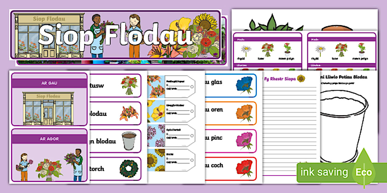 Chwarae Rôl Siop Flodau Pecyn Adnoddau