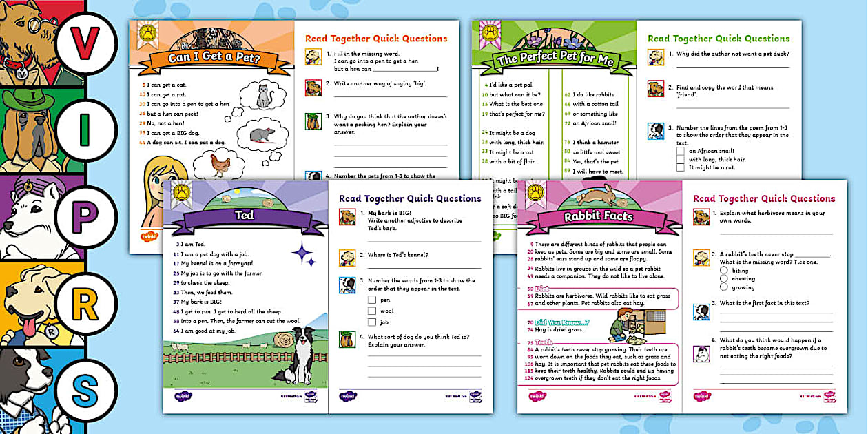 Phonetically-Decodable 60-Second Reads: Perfect Pets (Phases 2-5) Activity