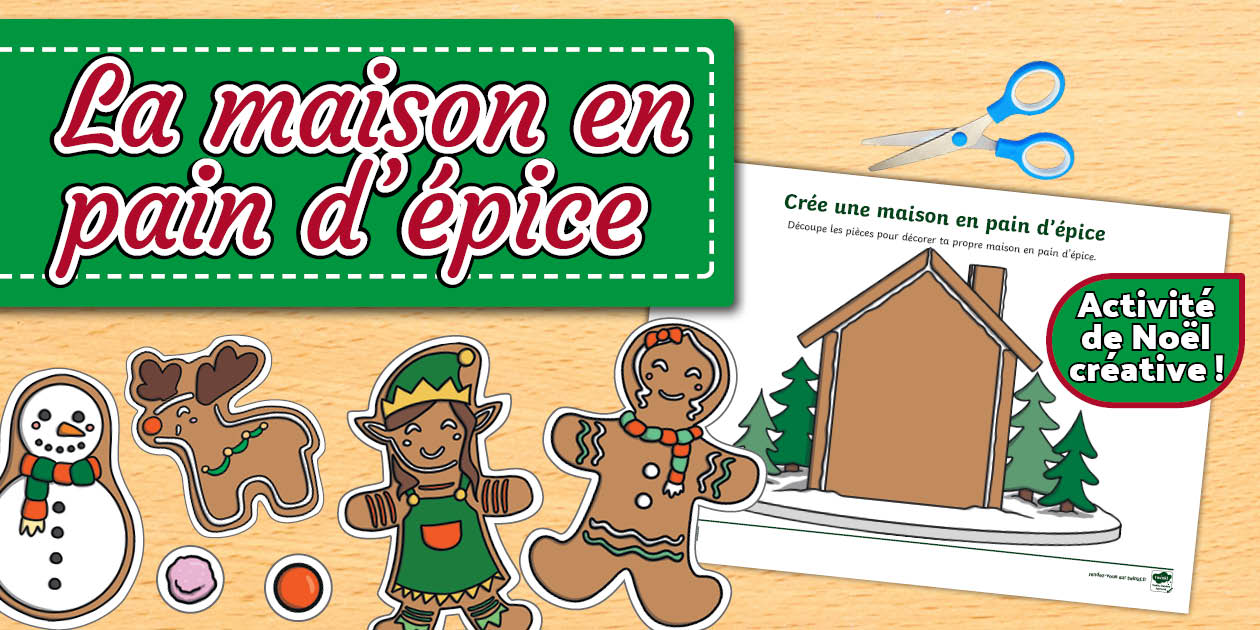 Activité de découpage : La maison en pain d'épice - Twinkl