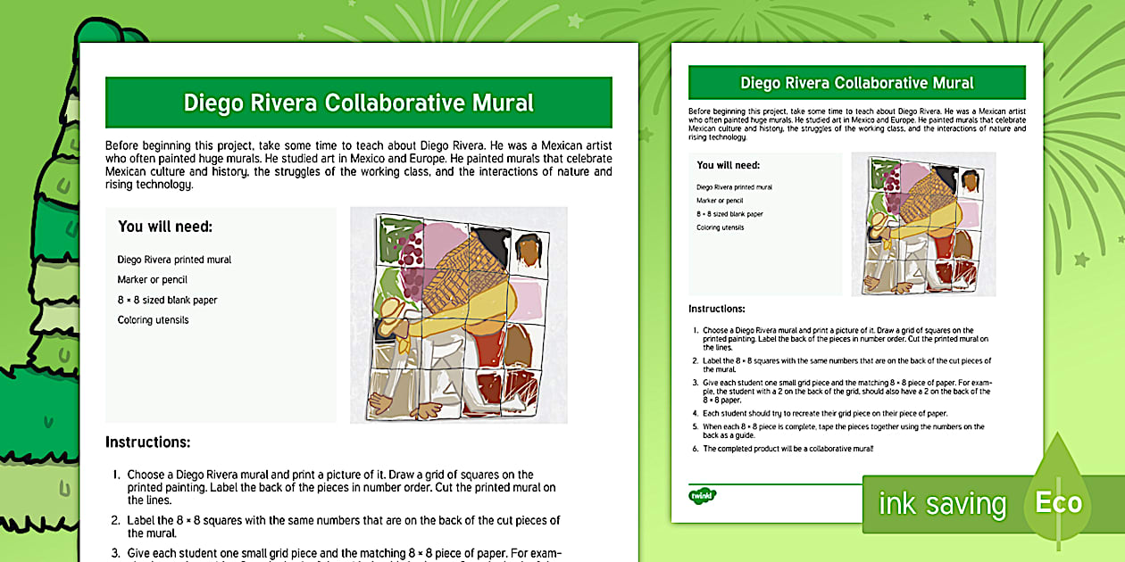Diego Rivera Collaborative Mural Craft Instructions - Twinkl