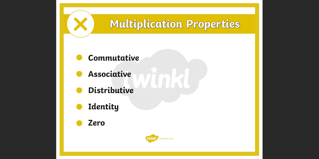 multiplication properties anchor chart