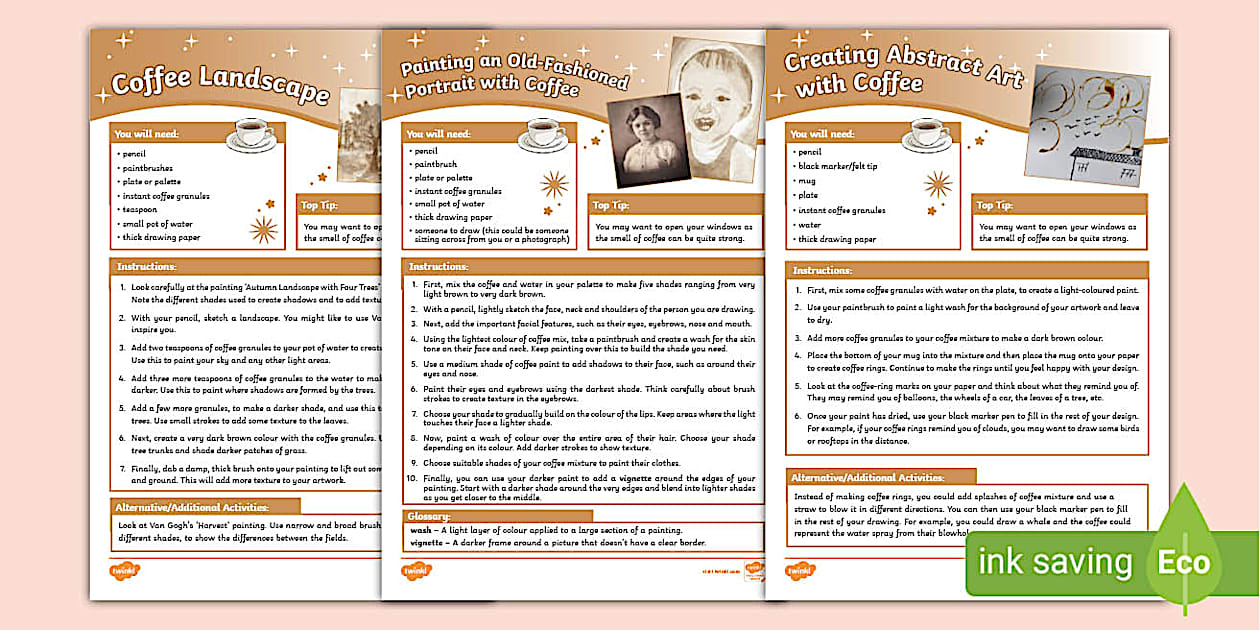 KS2 Painting with Coffee Activity Pack (teacher made)