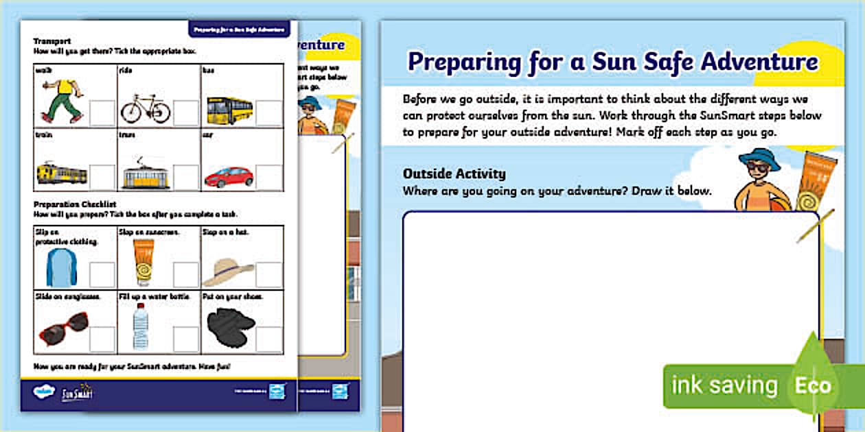FREE! - Australian Adventure Sun Safety Checklist | Twinkl