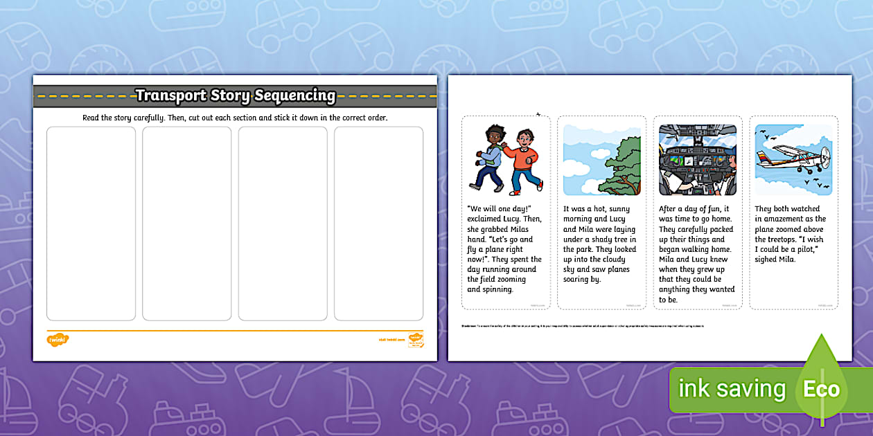 Transport Story Sequencing Strips