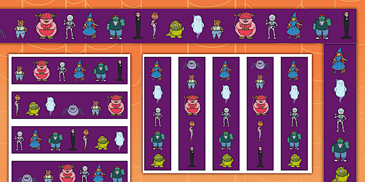 Halloween Monsters Display Borders (Teacher-Made) - Twinkl