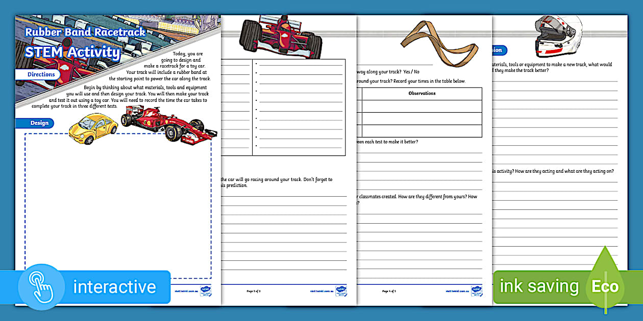 Rubber Band Racetrack STEM Activity | Force and Materials