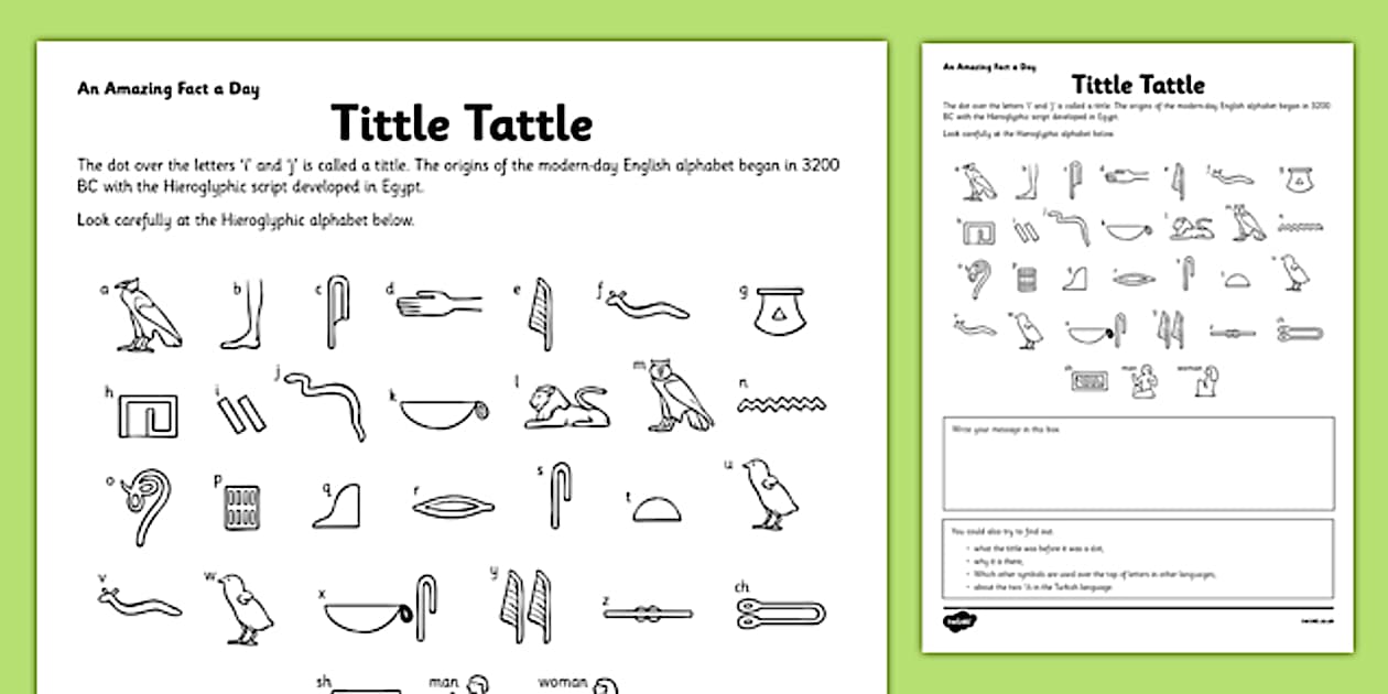 Tittle Tattle Worksheet / Worksheet (teacher made) - Twinkl