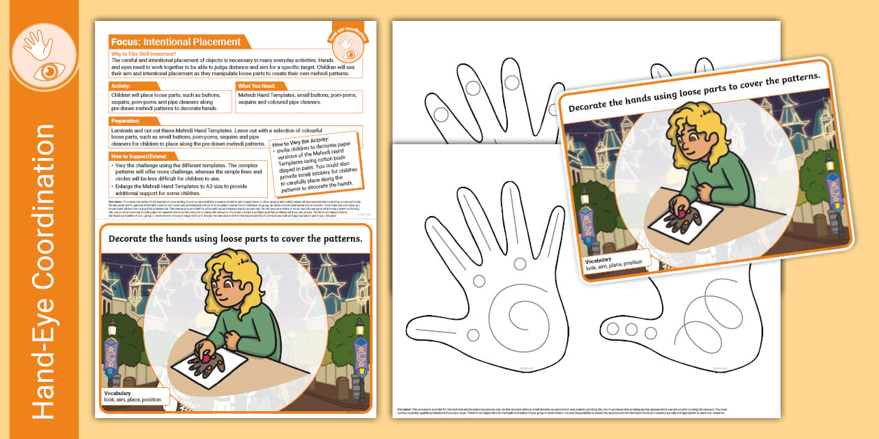 Eid Fine Motor Skills Hand-Eye CP Activity: Mehndi Patterns
