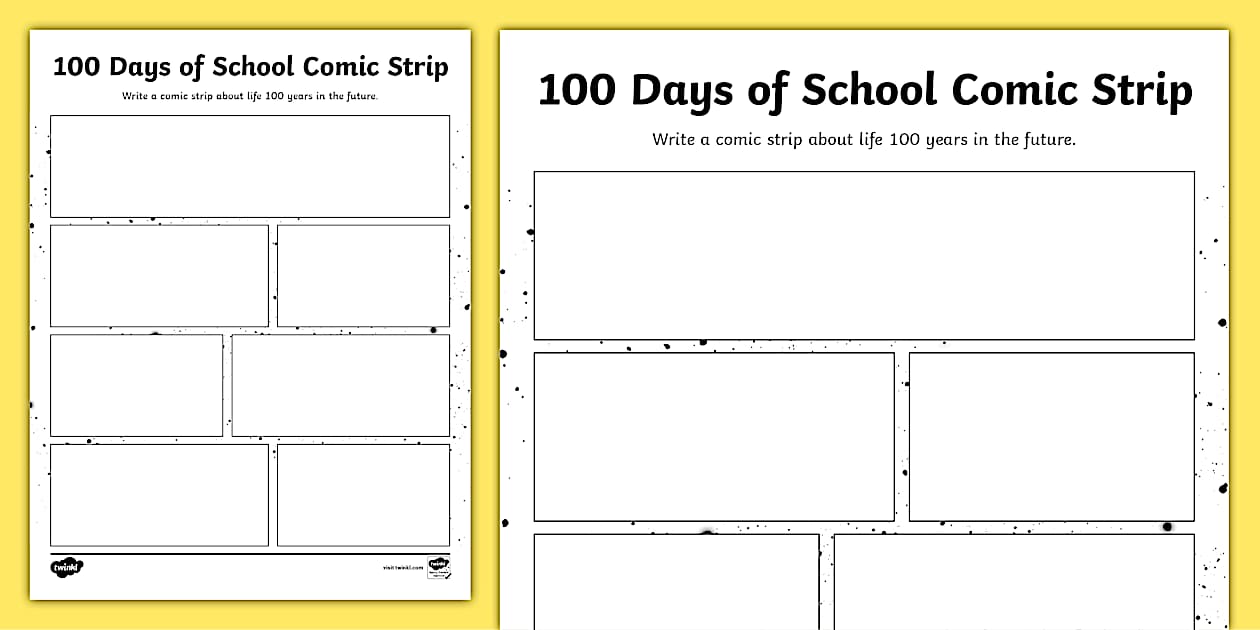 100th Day Comic Strip Worksheet | Resource | Twinkl USA