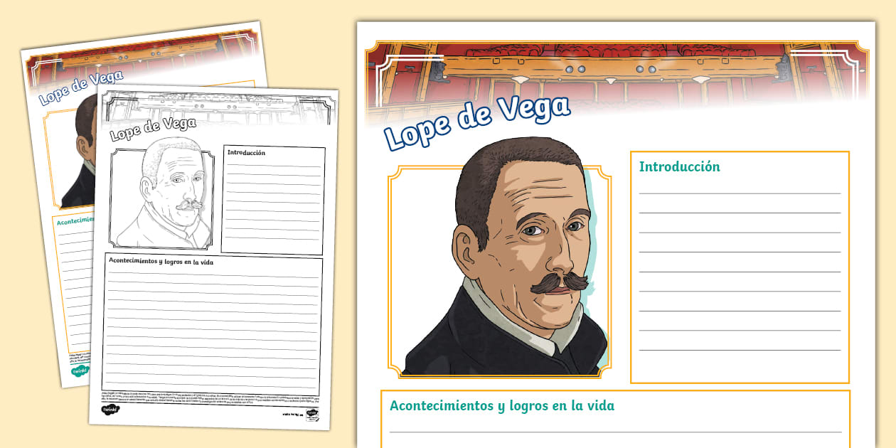Ficha de actividad: Biografía de Lope de Vega - Twinkl