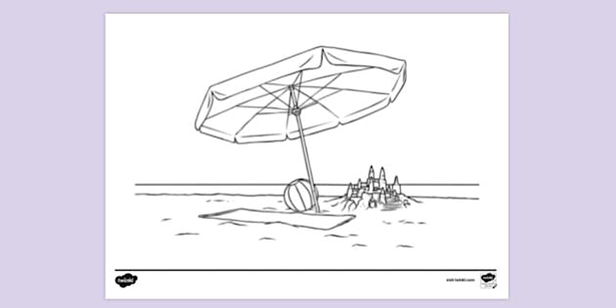 Summer Beach Colouring Page | Twinkl Colouring Sheets