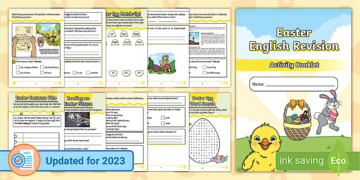 Year 2 Easter English Revision Activity Booklet - Twinkl