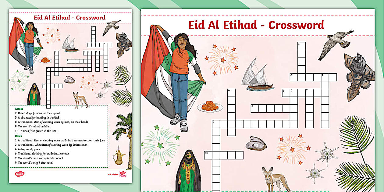 UAE National Day Crossword (teacher made) - Twinkl