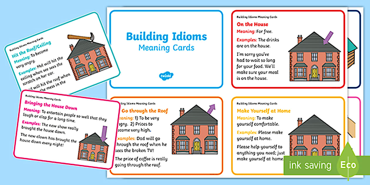 Building Idiom Meaning Cards (teacher made) - Twinkl
