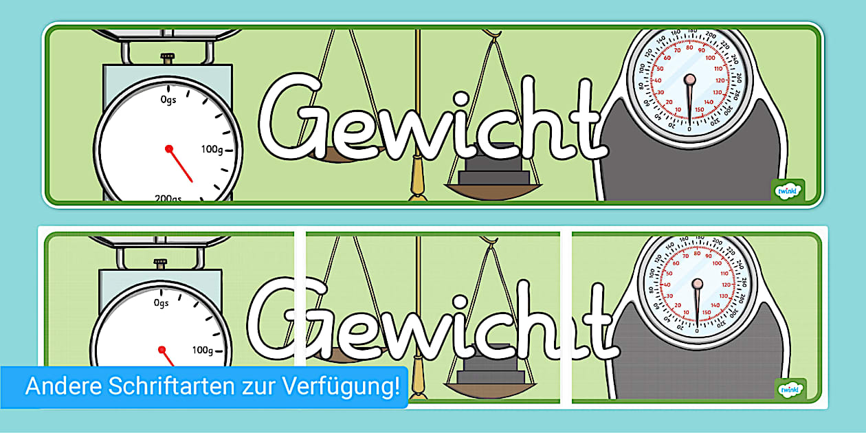 Gewicht - Banner (teacher made) - Twinkl