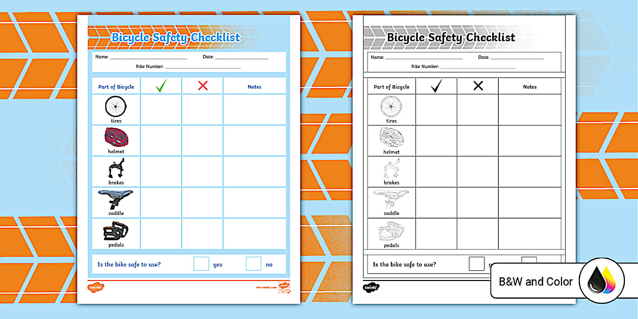 Bicycle Safety Checklist (teacher made) - Twinkl