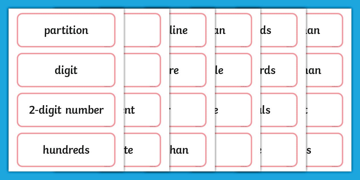 👉 Year 2 Number and Place Value Maths Vocabulary Cards