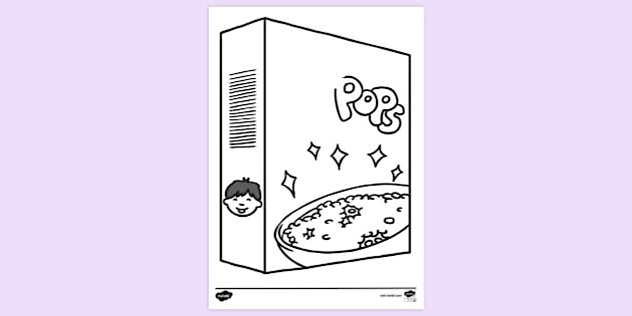 Twinkl Pops Cereal Colouring Sheet (teacher made) - Twinkl