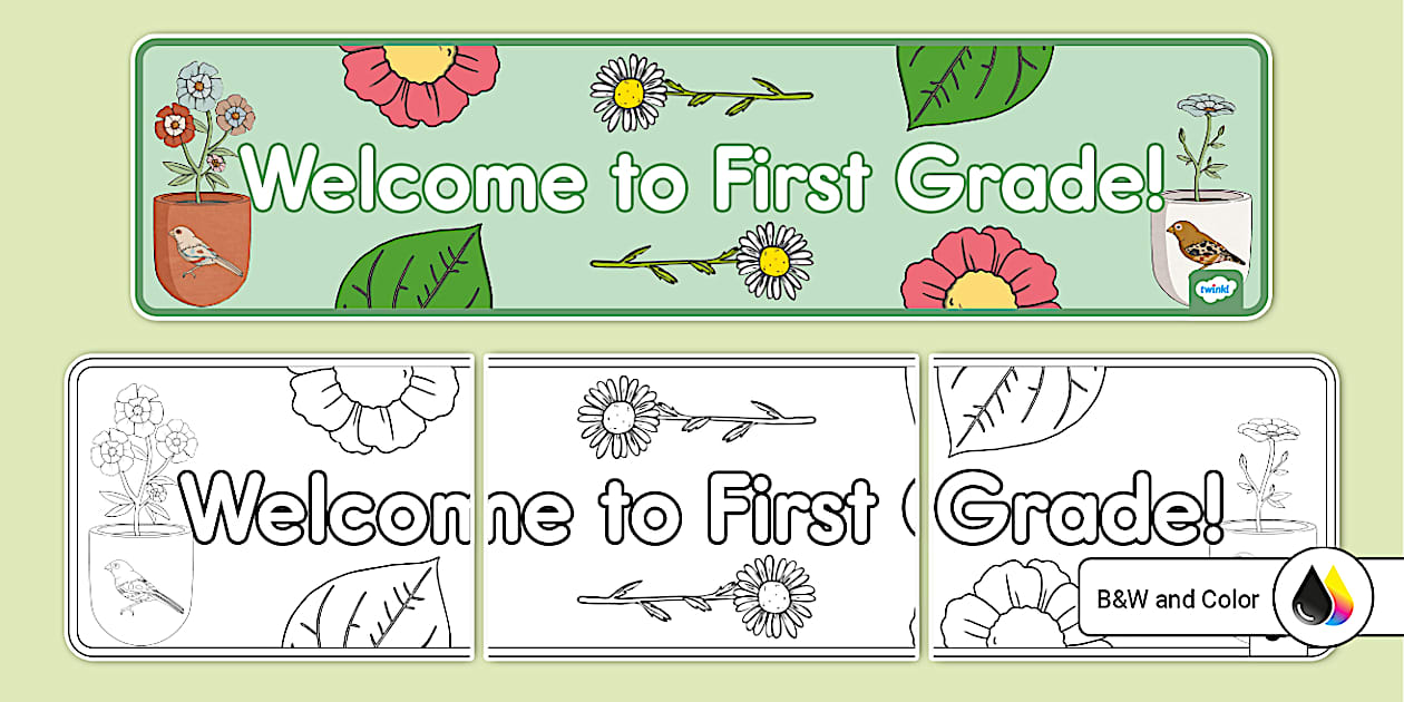 Welcome to First Grade Banner (teacher made) - Twinkl