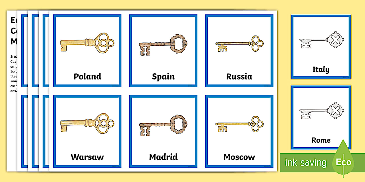 Match European Countries and Capitals Quiz | Twinkl - Twinkl