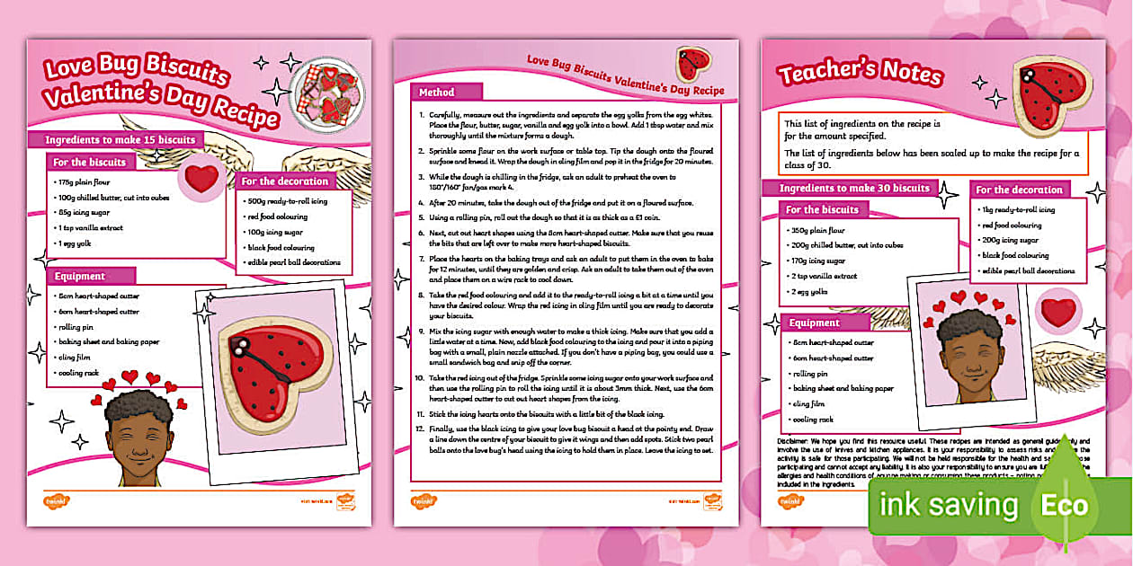 KS2 Love Bug Biscuits Valentine's Day Recipe - Twinkl