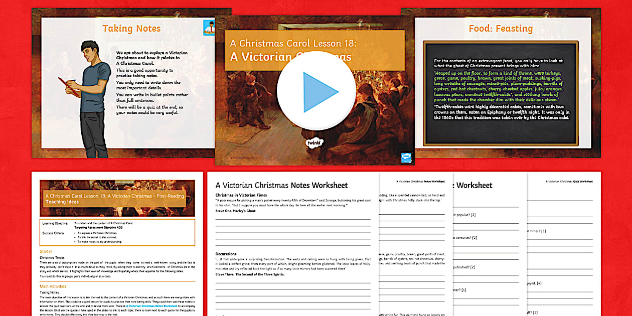 Editable A Christmas Carol Lesson 18: A Victorian Christmas – Post Reading