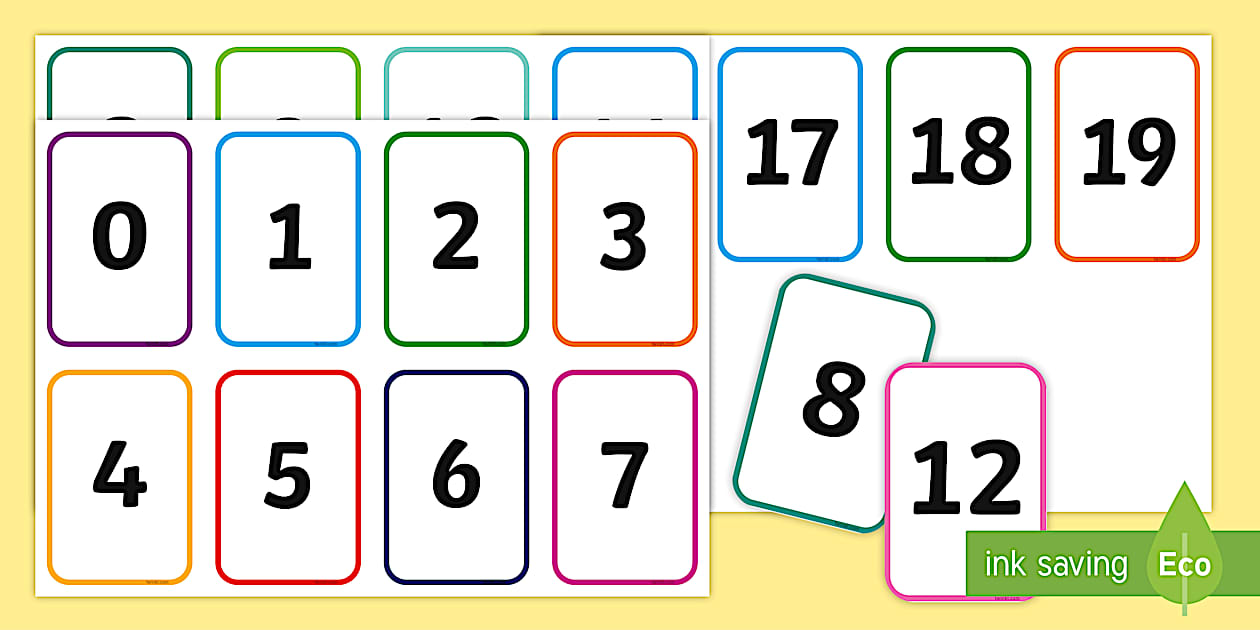 Number Cards 0 to 20 (Teacher-Made) - Twinkl