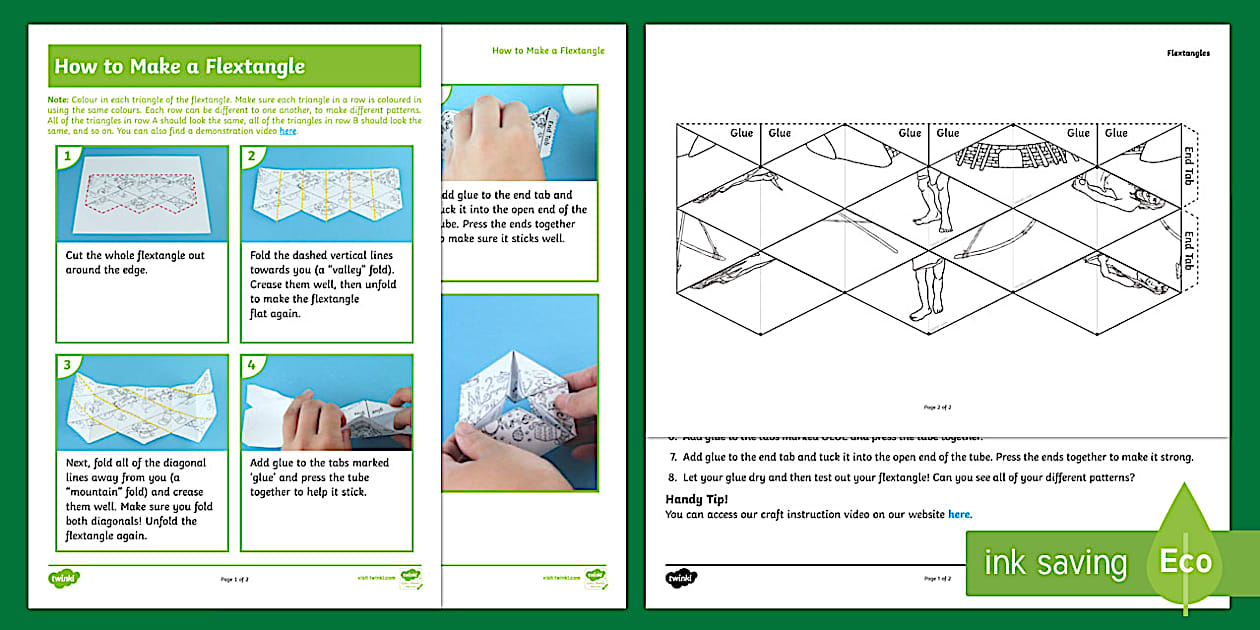 KS2 Stone Age Flextangle Paper Craft (teacher made) - Twinkl