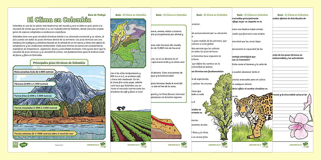 Guía de Trabajo - El Clima en Colombia - Twinkl Colombia