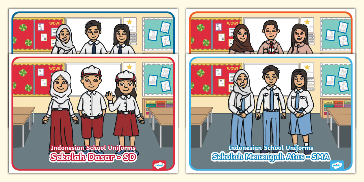 Indonesian School Uniform Poster (teacher made) - Twinkl