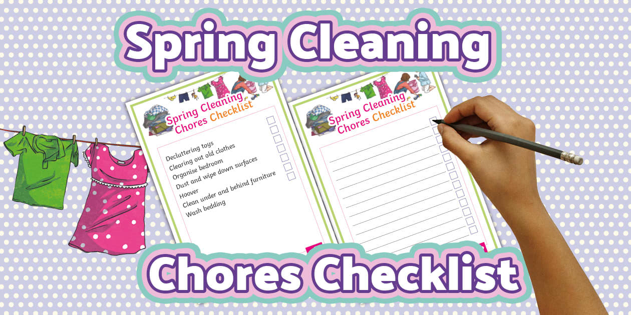 * NEW * Spring Cleaning Chores Checklist