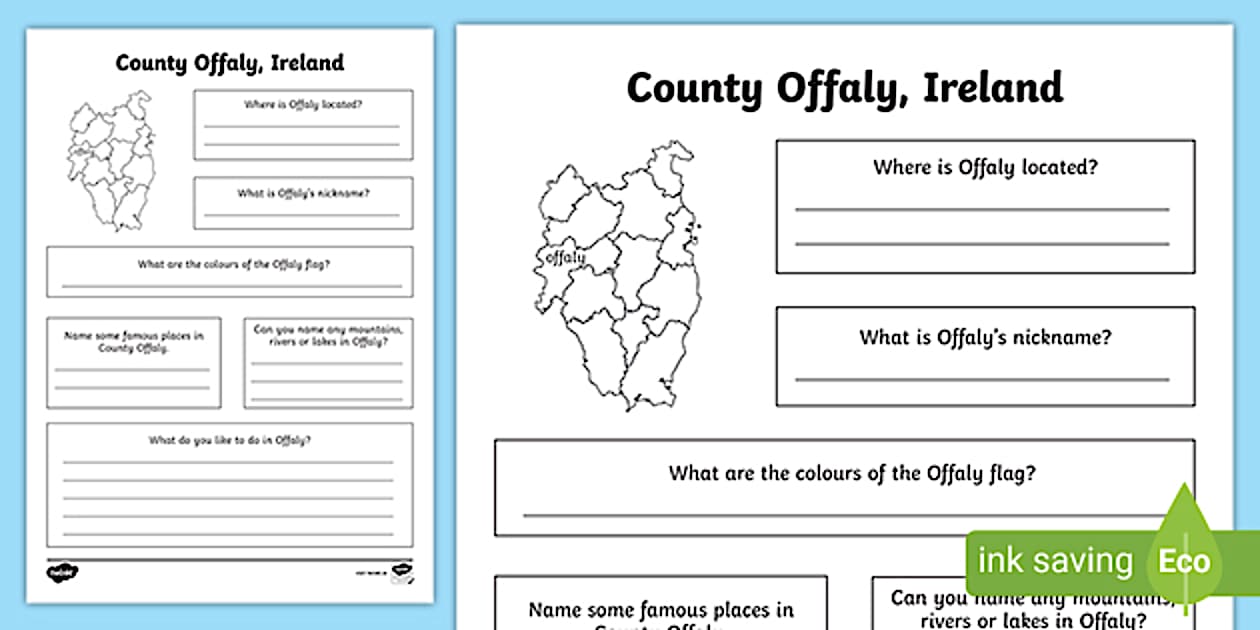 County Offaly Worksheet - English (teacher made) - Twinkl