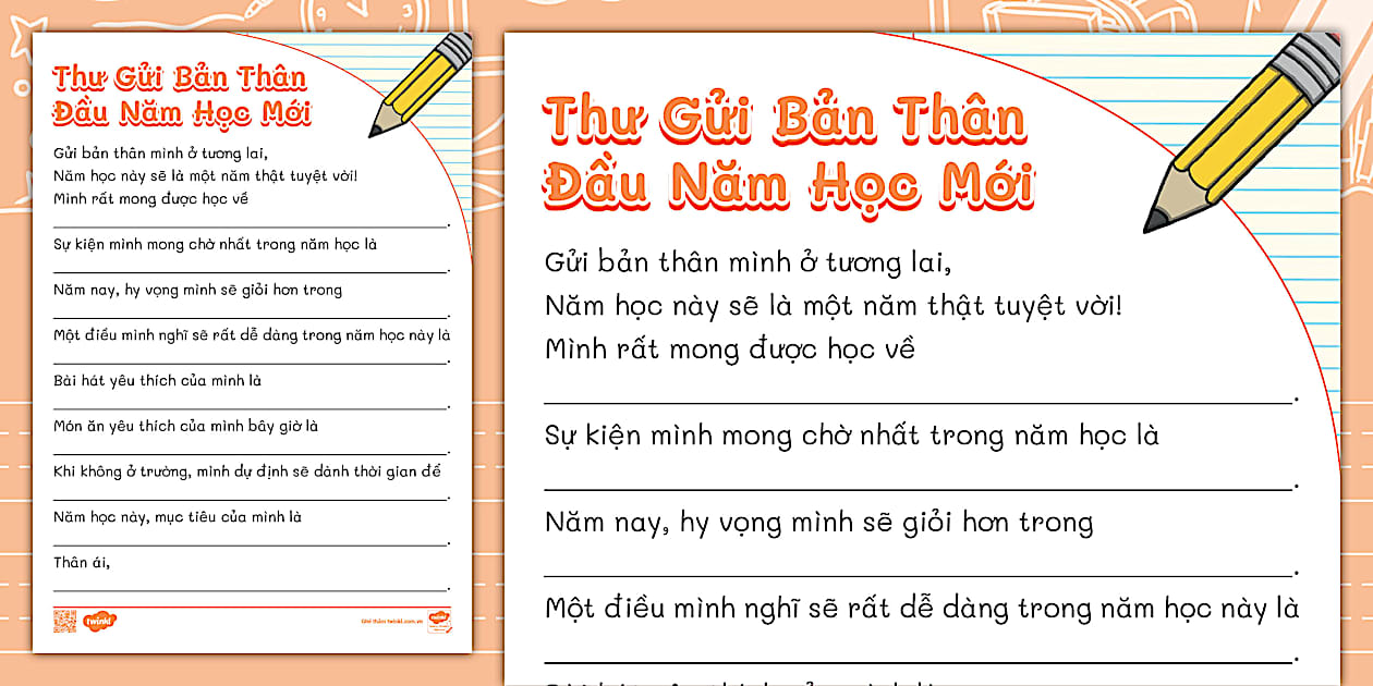 Hoạt Động Viết: Thư Gửi Bản Thân Đầu Năm Học Mới