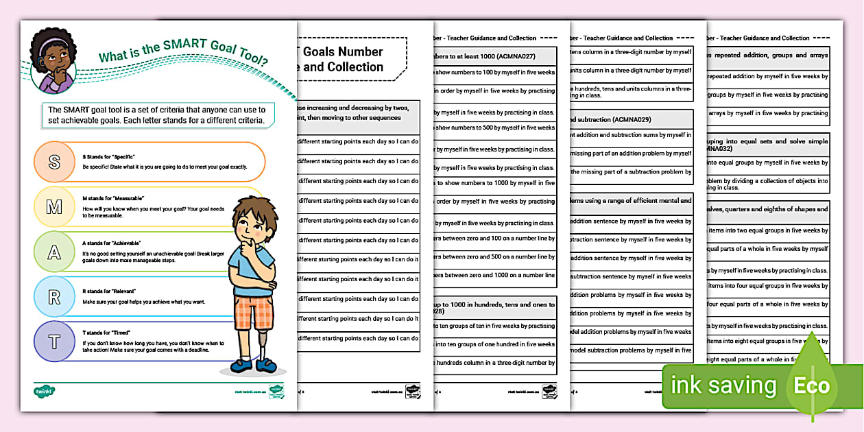 Year Two SMART Goals Number Teacher Guidance and Collection