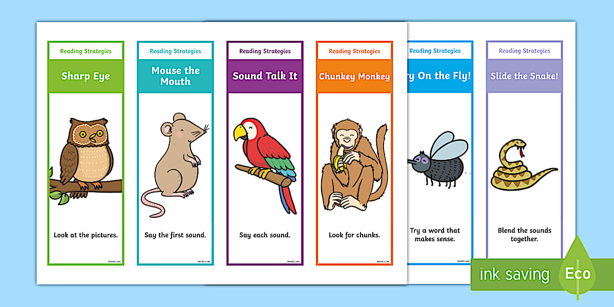 Guided Reading Strategy Editable Bookmarks - - Guided Reading Strategy
