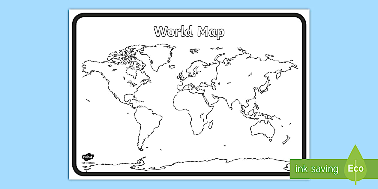 * NEW * Blank Map of the World - without labels | Resources | Twinkl