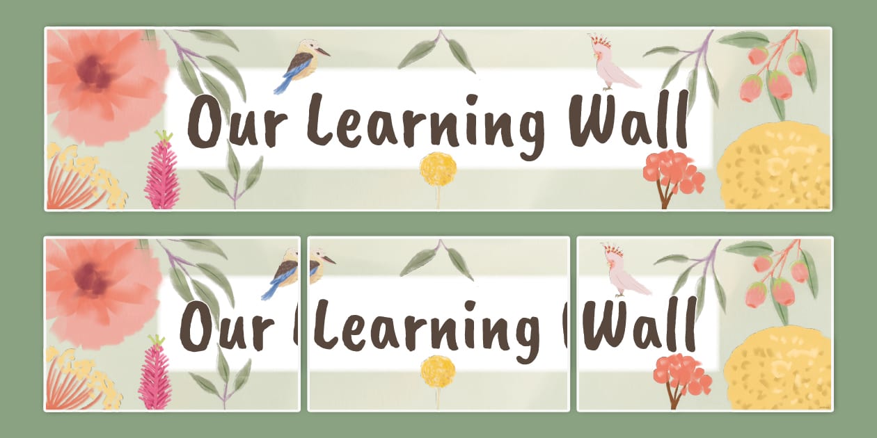Home Among the Gum Trees Themed Our Learning Wall Display Banner
