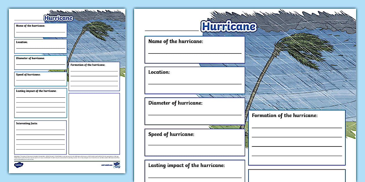 Hurricane Fact File Template