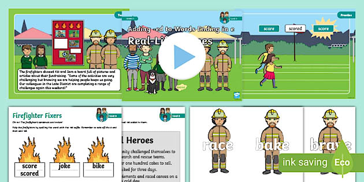 Adding -ed to Words Ending in e Lesson Pack (Teacher-Made)