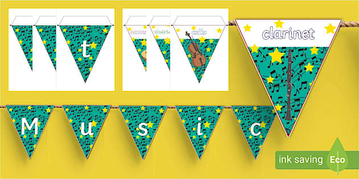 Music Display Bunting (teacher made) - Twinkl