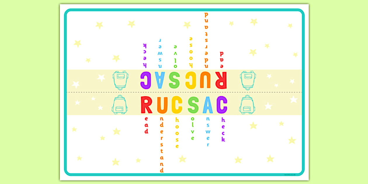 Black and White RUCSAC Table Prompt (teacher made) - Twinkl