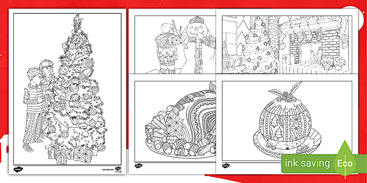 Christmas Mindfulness Colouring Sheets - Twinkl