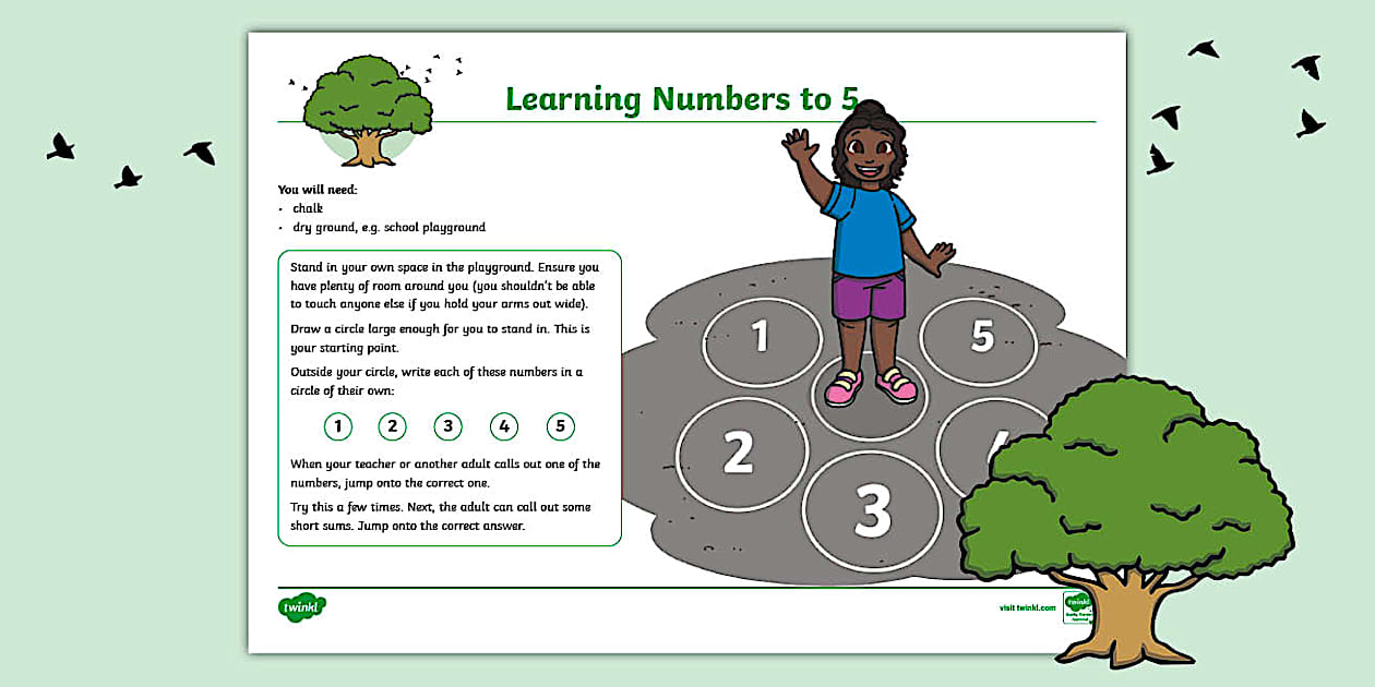 Outdoor Learning Numbers to 5 Activities - Twinkl