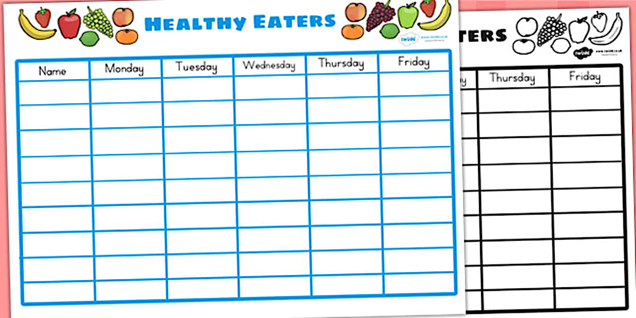 Healthy Eating Class Chart (teacher made) - Twinkl