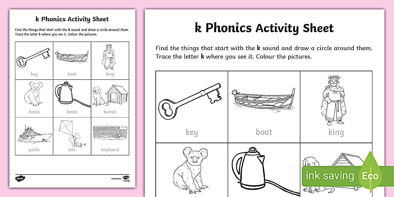 Phonics 'k' Sound Worksheet | Teacher-made Primary Resources