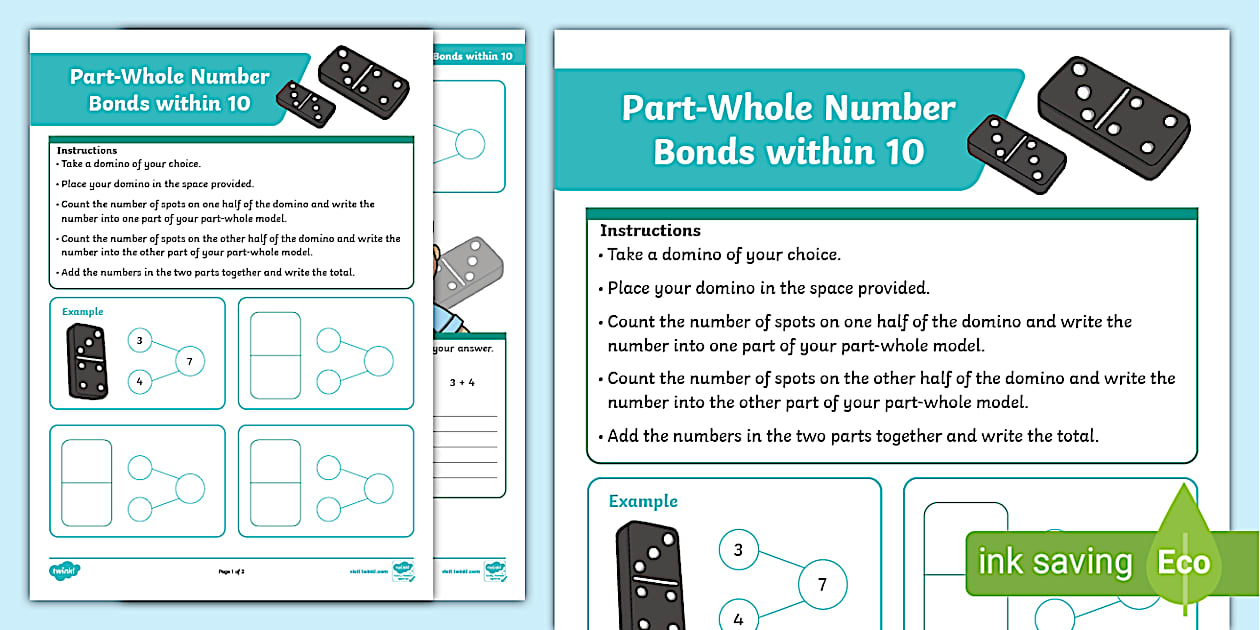 👉 Part-Whole Number Bonds within 10 Activity - Maths - Twinkl